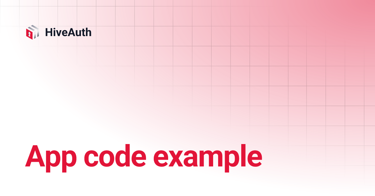 App code example | HiveAuth