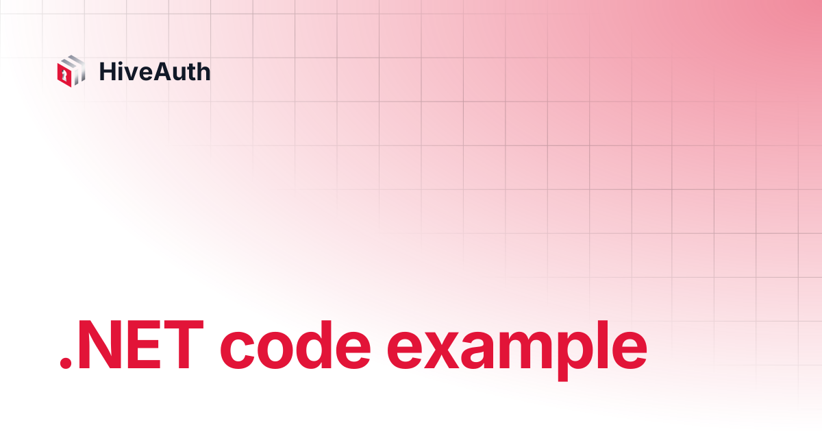.NET code example | HiveAuth